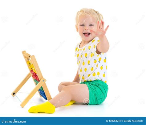 The Girl Counts On Abacus Stock Image Image Of Cute 138063241