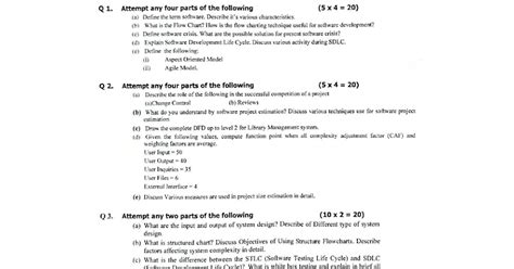 Software Engineering Utu Question Paper 2022 B Tech Cse Second Year