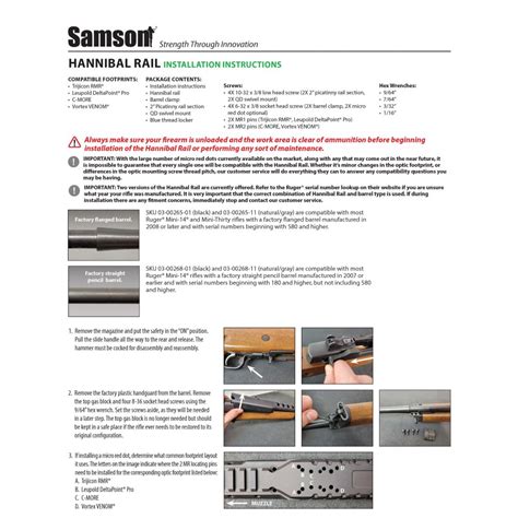 Rtg Parts Samson Hannibal Rail For 2008 Ruger Mini 1430 Black