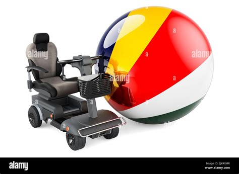Seychelloise Flag With Indoor Powerchair Or Electric Wheelchair 3d
