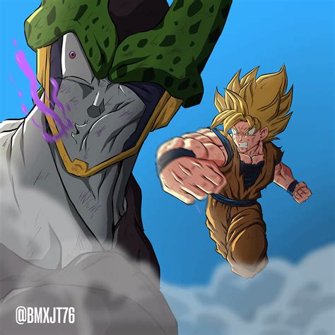 Goku Vs Cell By Me Rdbz