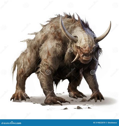 High Quality 2d Illustration Of Full Body Bunyip Cartoon Stock