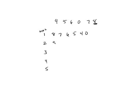 Solved You Have The Following Digits 4 5 6 0 7 And 8 Using Them Make Five Numbers Each