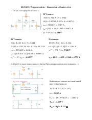 HW 4 Solutions 2021 Pdf EECE2051C Network Analysis Homework 4 Chapters 4 6 1 10 Pts Use