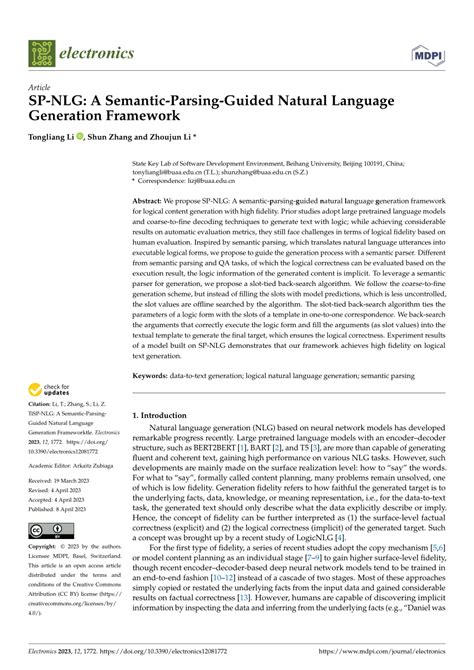 Pdf Sp Nlg A Semantic Parsing Guided Natural Language Generation