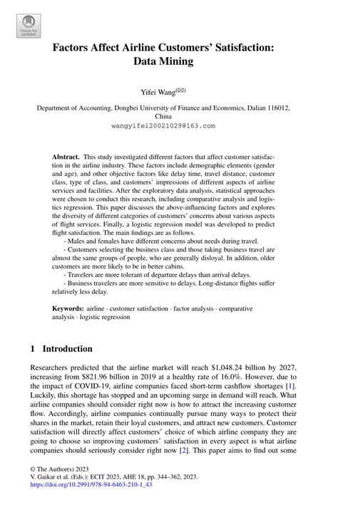 Pdf Factors Affect Airline Customers Satisfaction Data Mining