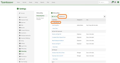 Onboarding And Offboarding Task Lists Update Product Updates Bamboohr