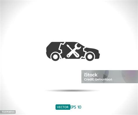자동차 서비스 아이콘 자동 복구 평면 유지 보수 로고 디자인 벡터 일러스트 레이 션 개념에 대한 스톡 벡터 아트 및 기타 이미지 개념 개발 광고 Istock