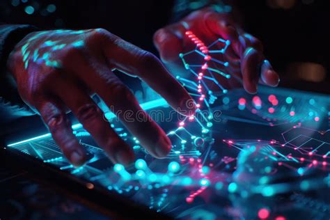 Advanced Biologist Manipulating Dna With Crispr On Holographic Interface Stock Image Image Of