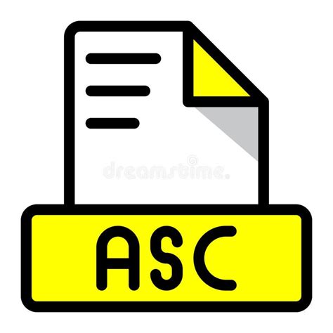 Asc File Icon Colorful Style Design Document Format Text File Icons Vector Illustration Stock