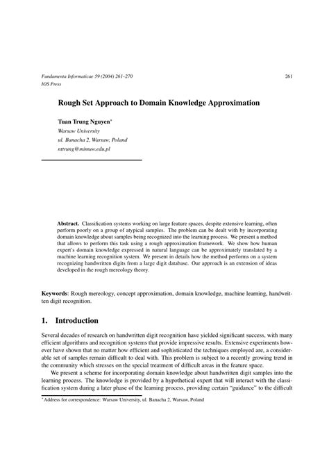 Pdf Rough Set Approach To Domain Knowledge Approximation