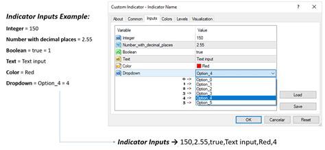 indicator parameters setting up the indicator inputs manual