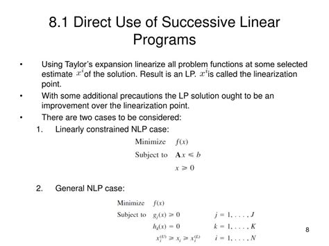 Ppt Chapter 8 Linearization Methods For Constrained Problems