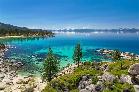 Lake Tahoe Stock Image Image Of Panorama Peaceful Blue 55210691