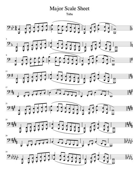 Tuba D Major Scale At Jeremy Fenner Blog