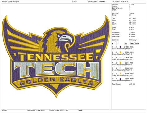 Tennessee Tech Golden Eagles Alternate Logo 2006 College Sports
