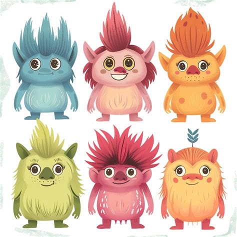 Troll Vector Set Simple And Minimalist Premium Ai Generated Vector