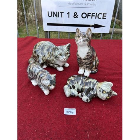 Four Winstanley Cat Figures Tallest 24 Cms