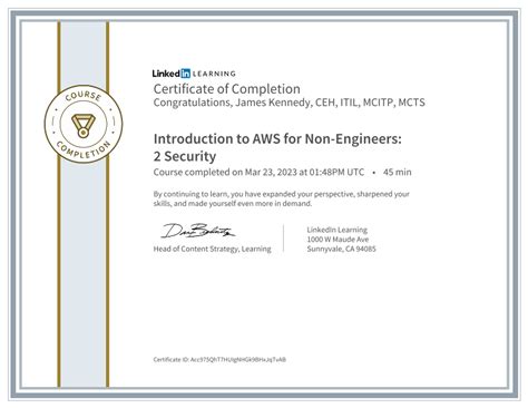 James Kennedy Ceh Itil Mcitp Mcts On Linkedin Certificate Of