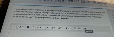Solved Youve Been Asked To Implement A Data Store With The