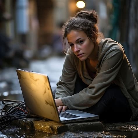 Uma garota programando um computador remendado tenacidade e ideias conceituais para sessão de