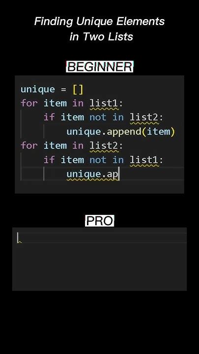 Beginner😅 Vs Pro😎 Unique Elements Python Programming Coding