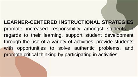 Learner Centered Instructional Strategies Report 1 Pptx