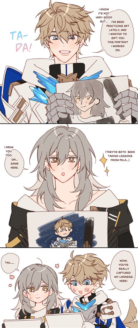 Trailblazer Stelle And Gepard Landau Honkai And 1 More Drawn By