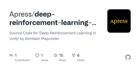 github apress deep reinforcement learning unity source code for