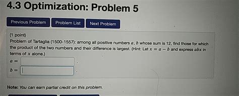 solved 4 3 optimization problem 5 previous problem problem