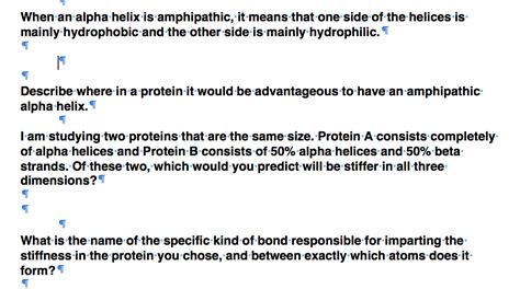 When An Alpha Helix Is Amphipathic It Means That One
