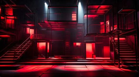 Premium AI Image Neon Stage Designs With An Emphasis On Negative Space