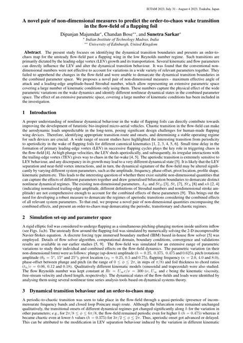 Pdf A Novel Pair Of Non Dimensional Measures To Predict The Order To Chaos Wake Transition In