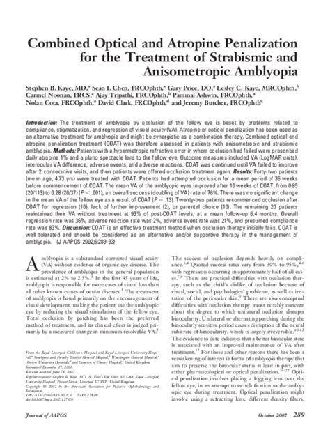 Pdf Combined Optical And Atropine Penalization For The Treatment Of