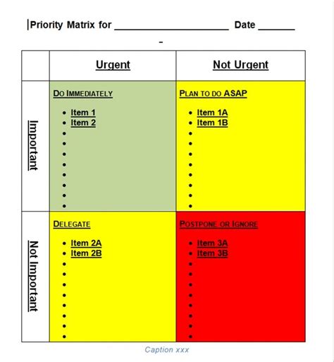 Priority Matrix Template For Word Business Plan Template How To Plan