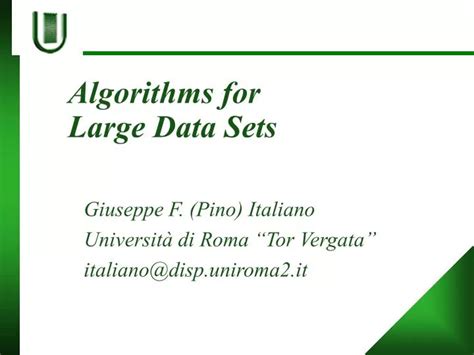 Ppt Algorithms For Large Data Sets Powerpoint Presentation Free