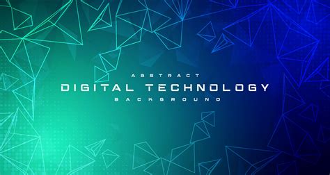 Digital Technology Banner Blue Green Background Concept Cyber Technology Light Effect Abstract