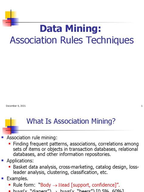 Data Mining Association Rules Techniques Pdf Applied Mathematics Scientific Method