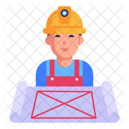 Architect Blueprint Icon Download In Flat Style