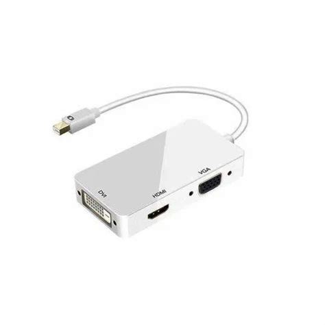 Adaptor White SCM PRO Mini Display Port Thunderbolt To HDMI DVI VGA Adapter At In Chennai