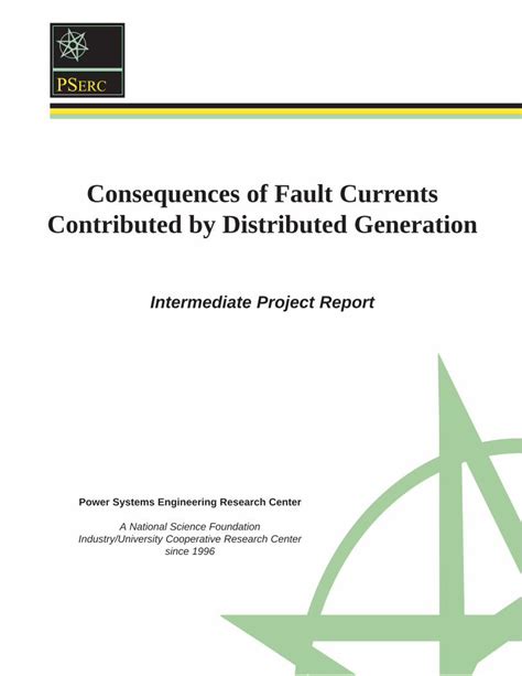 Pdf Consequences Of Fault Currents Contributed By Distributed
