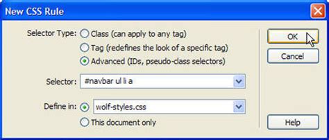 Creating A Navigation Bar With Css In Dreamweaver Layers Magazine