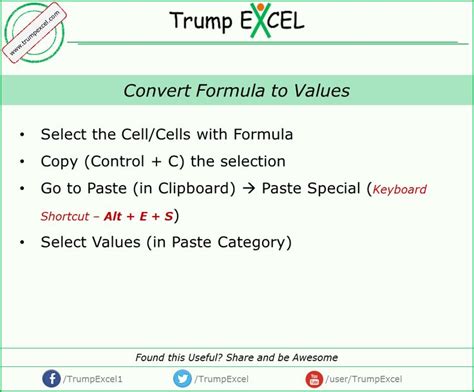 Excel Tips Convert Formulas To Values In A Snap