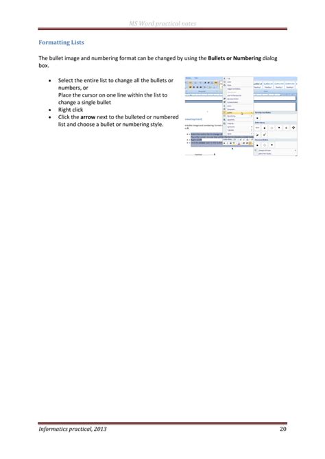 Ms Word Practical Notes PDF