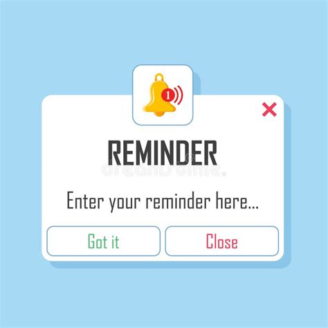 Reminder Notifications Page With Alert Bell Icon In Flat Style Event Notice Message Vector