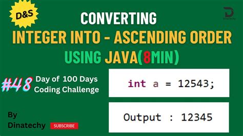 Is Possible To Sort Integer In Ascending Order Using Java Tamil Dinatechy Coding Java