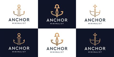 Set Of Minimalist Anchor Logo Design Inspiration Perfect Logos Anchor