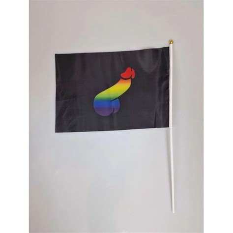 Black Flag On Stick With Dick Logo Qx Shop