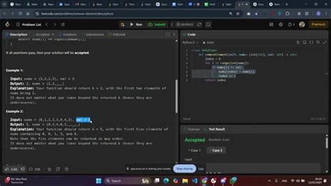 Remove Element Leetcode Youtube