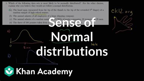 Normal Distribution Problems Qualitative Sense Of Normal Distributions Khan Academy